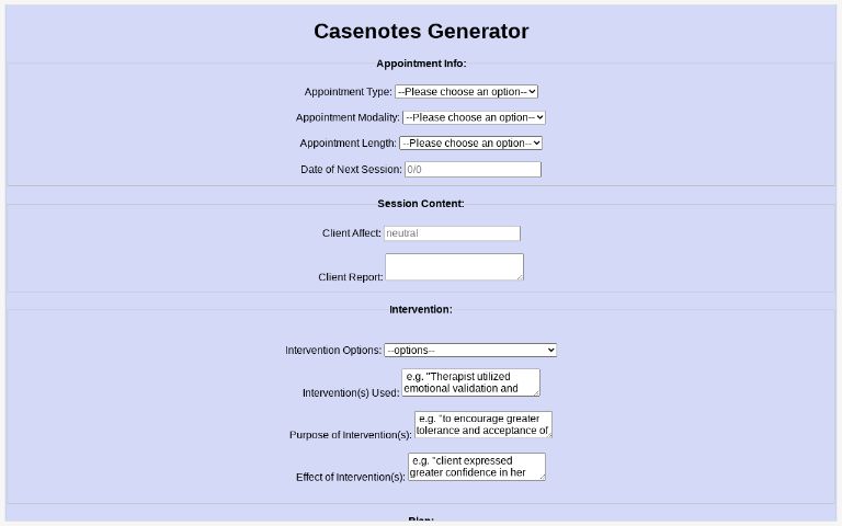 Casenotes Generator