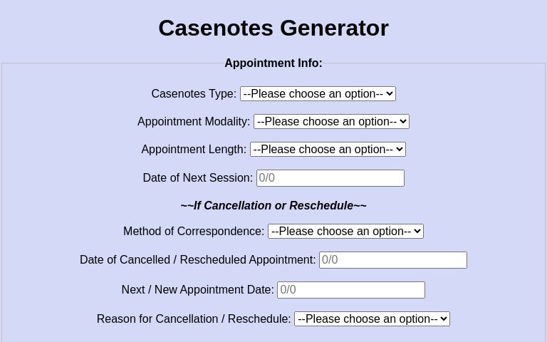 Casenotes Generator