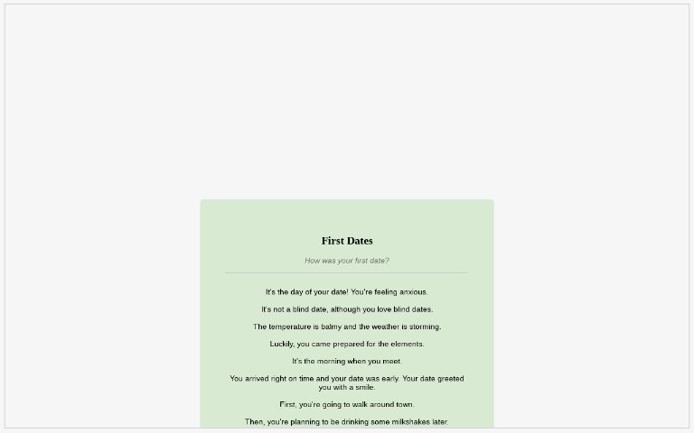 First Dates ― Perchance Generator