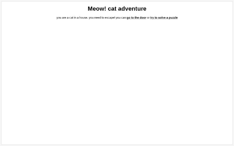 Meow! cat adventure ― Perchance Generator