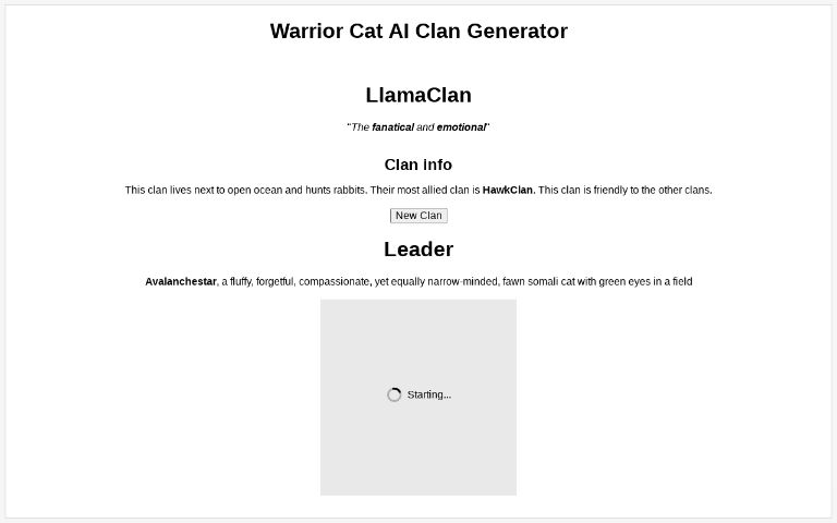 Warrior Cat AI Clan Generator