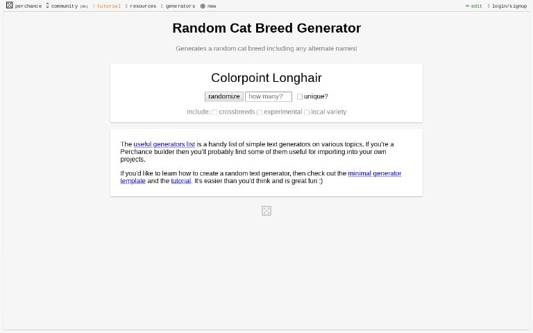 Random Cat Breed Generator