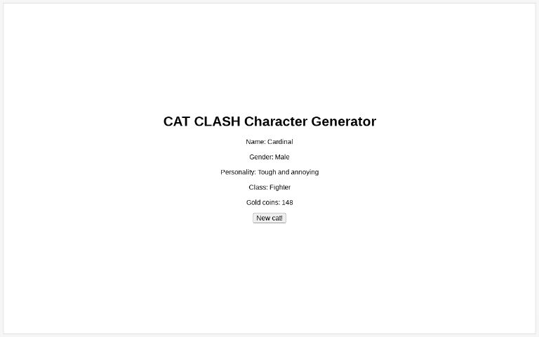 CAT CLASH Character Generator