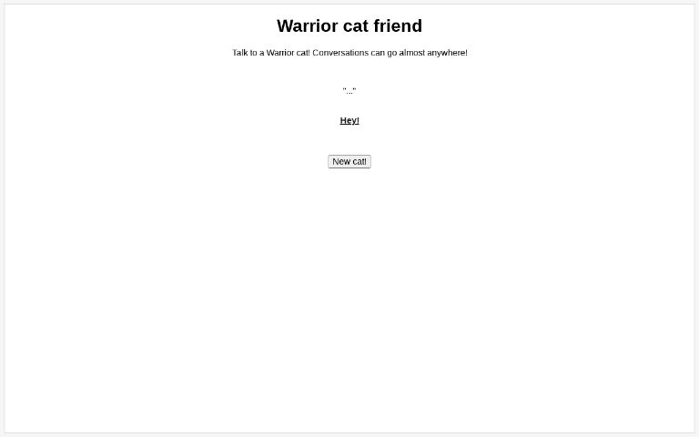 Warrior cat friend ― Perchance Generator