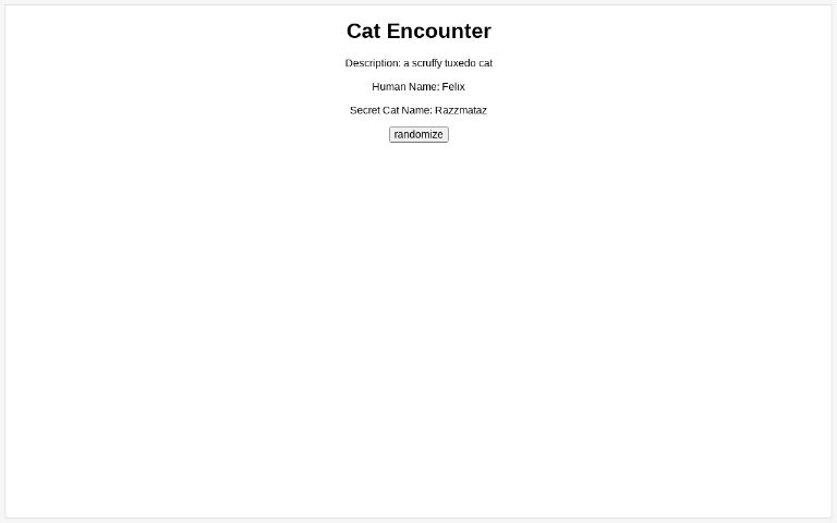 Cat Encounter ― Perchance Generator