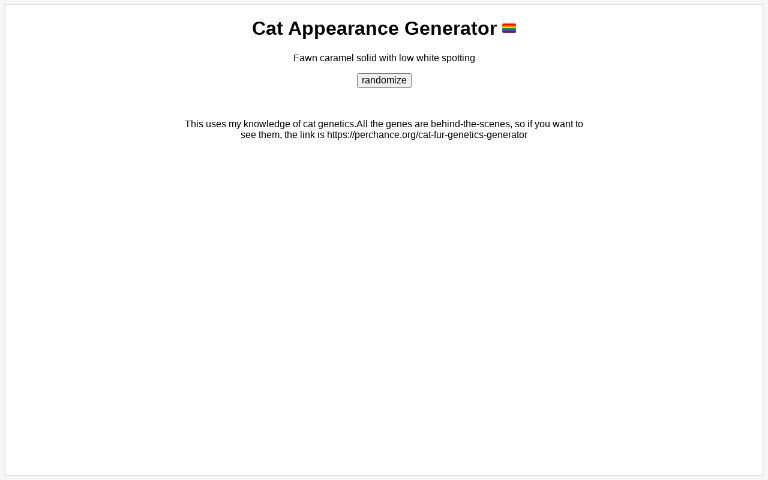 Cat Appearance Generator