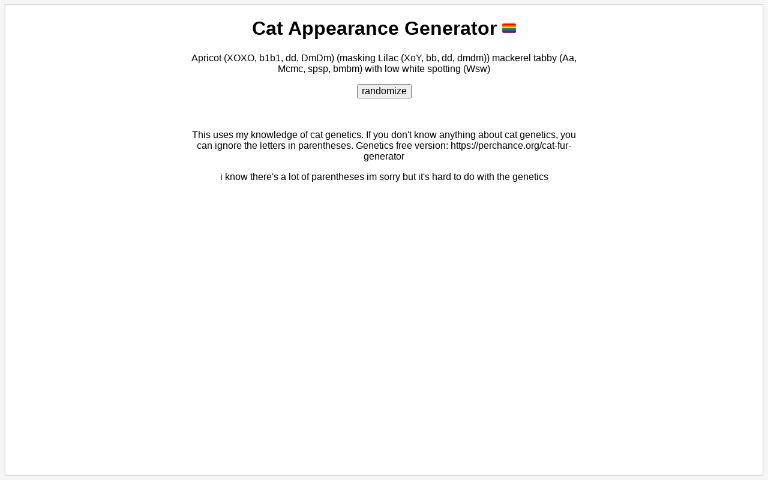 Cat Appearance Generator