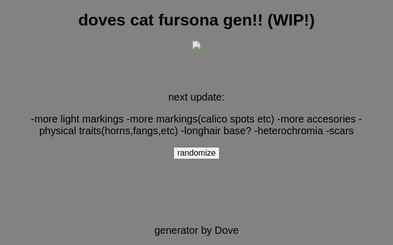 doves cat fursona gen!! (WIP!)