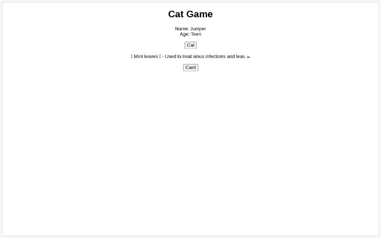 Cat Game ― Perchance Generator