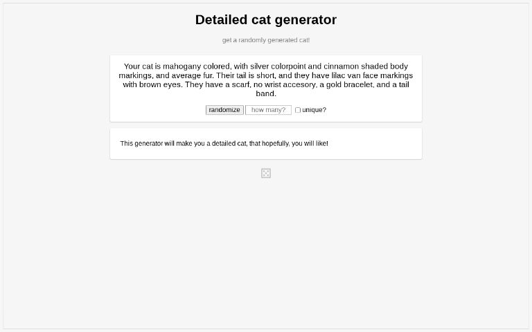 Detailed cat generator