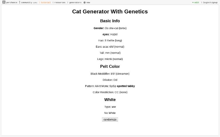 Cat Generator With Genetics