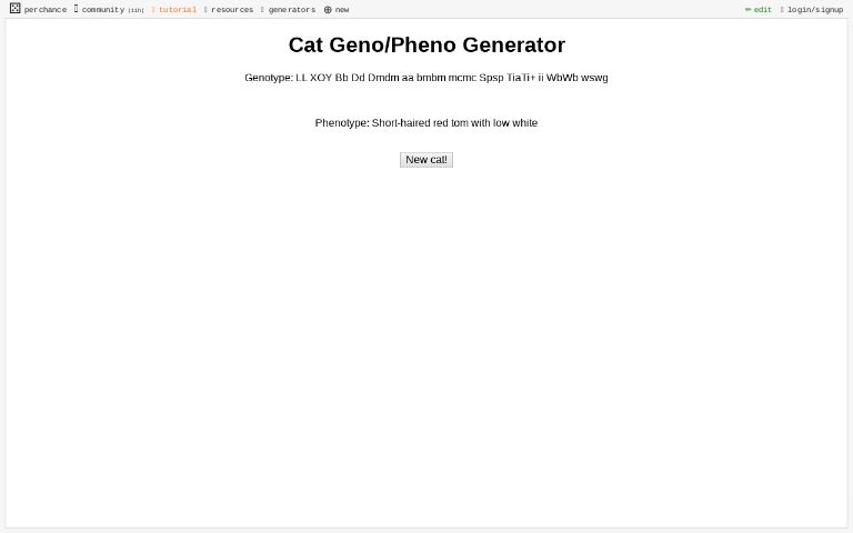 Cat Geno/Pheno Generator
