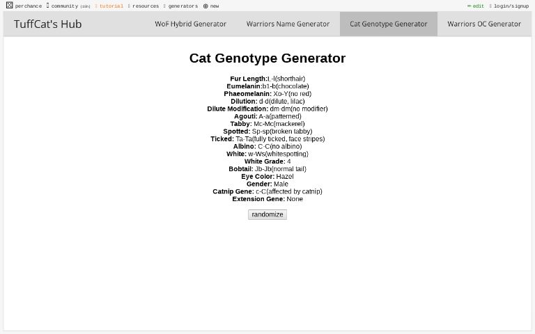 Cat Genotype Generator