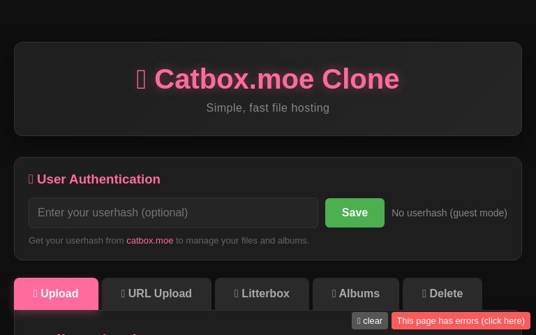 🐱 Catbox.moe Clone ― Perchance Generator