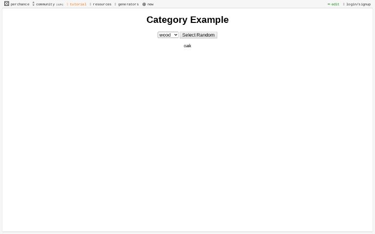 Category Example ― Perchance Generator