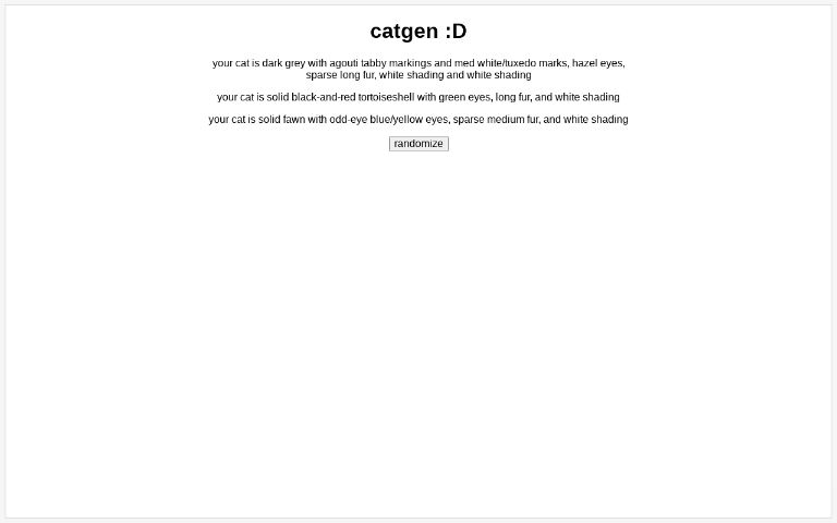 catgen :D ― Perchance Generator