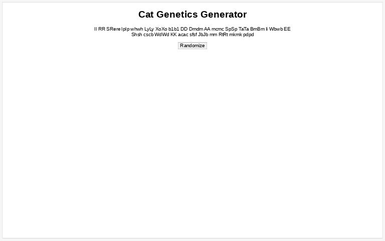 Cat Genetics Generator