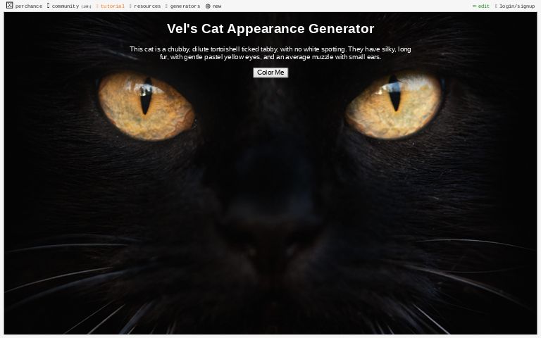 Vel's Cat Appearance Generator
