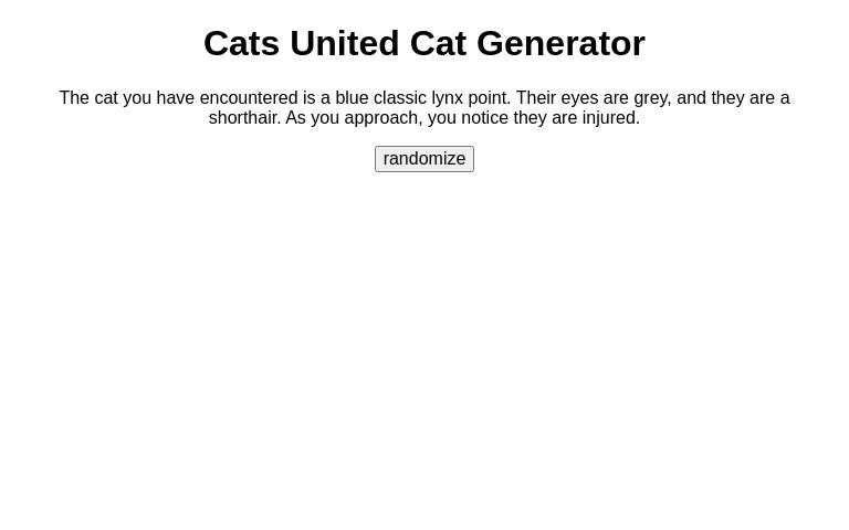 Cats United Cat Generator