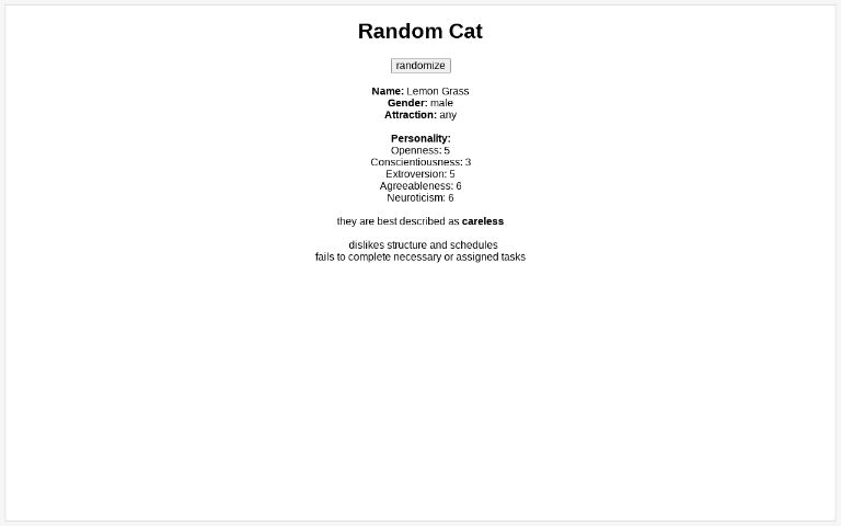 Random Cat ― Perchance Generator