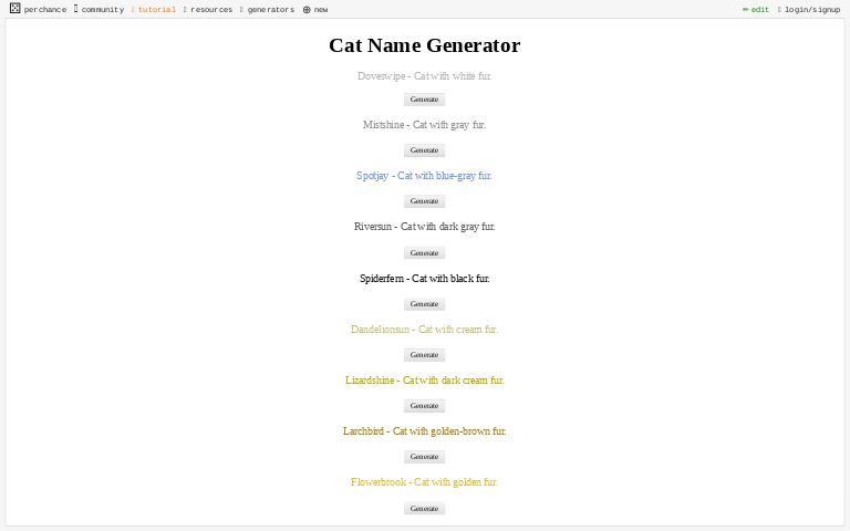 Cat Name Generator