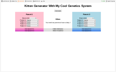 Kitten Generator With My Cool Genetics System