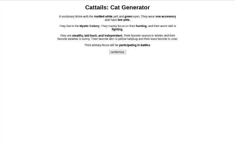 Cattails: Cat Generator