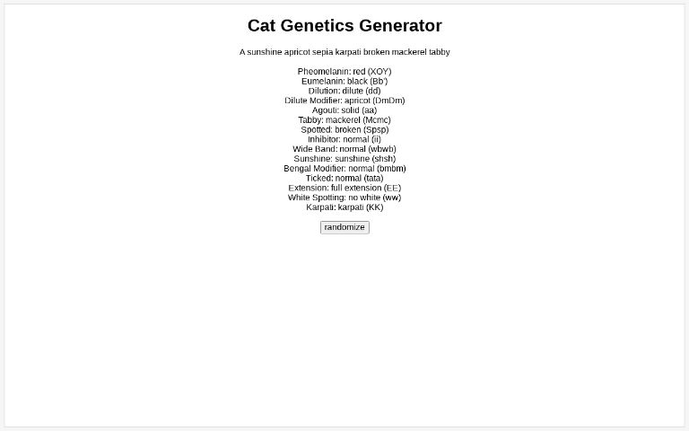 Cat Genetics Generator