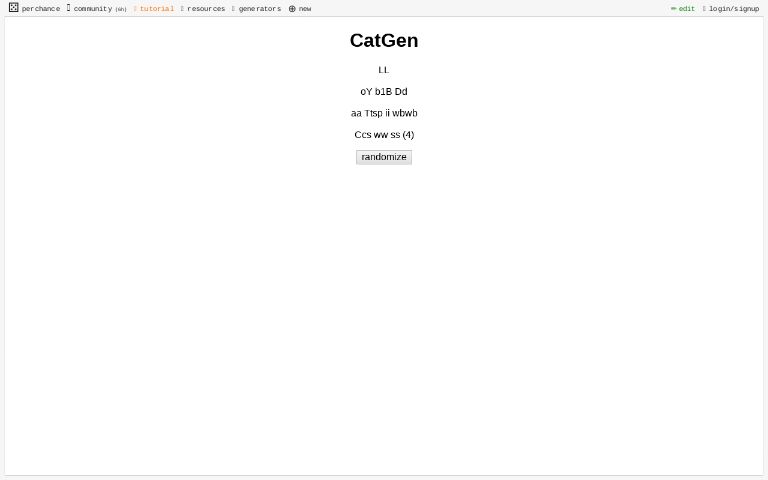 CatGen ― Perchance Generator