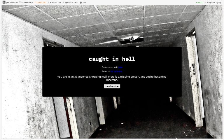 caught in hell ― Perchance Generator