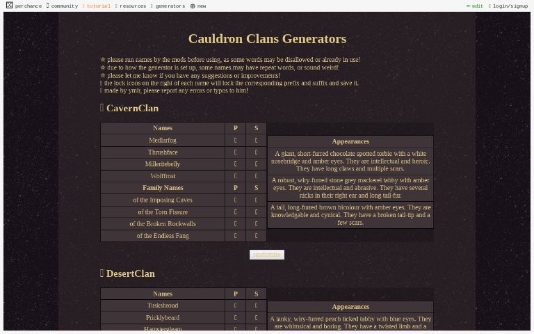 Cauldron Clans Generators