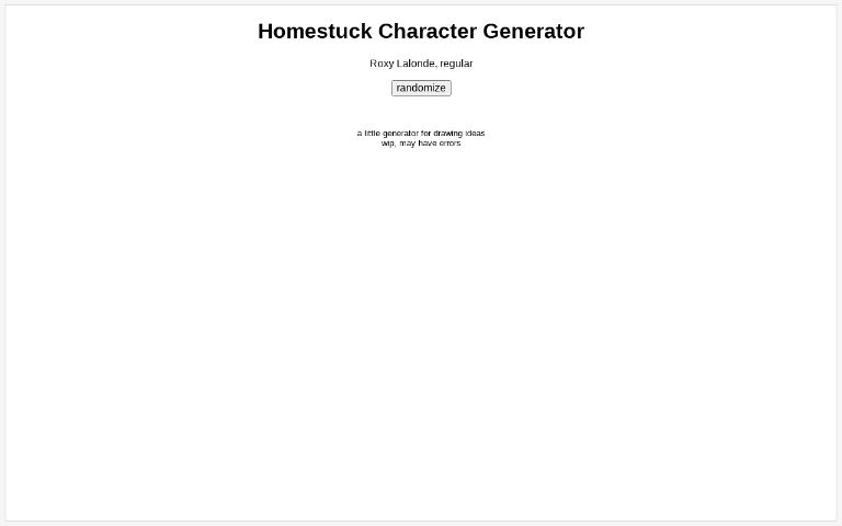 Homestuck Character Generator