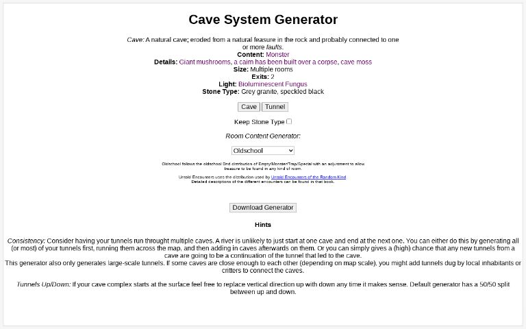 Cave System Generator