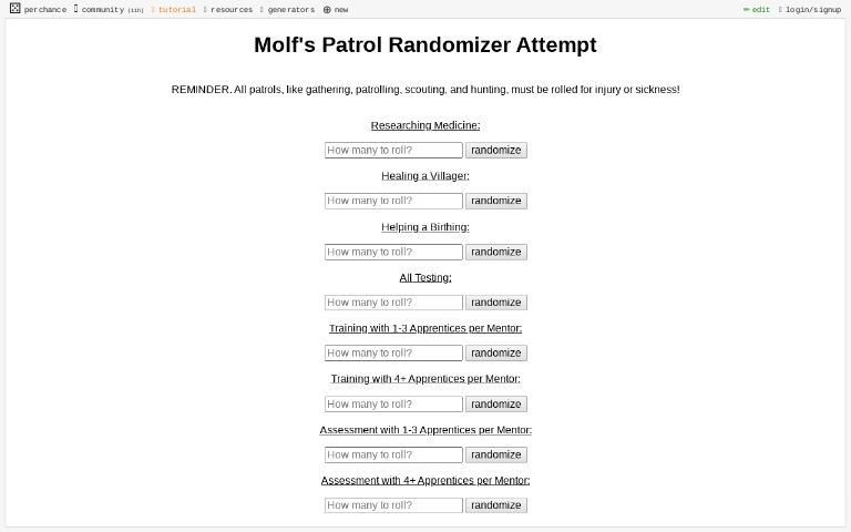 Molf's Patrol Randomizer Attempt ― Perchance Generator