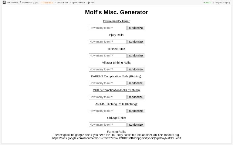 Molf's Misc. Generator