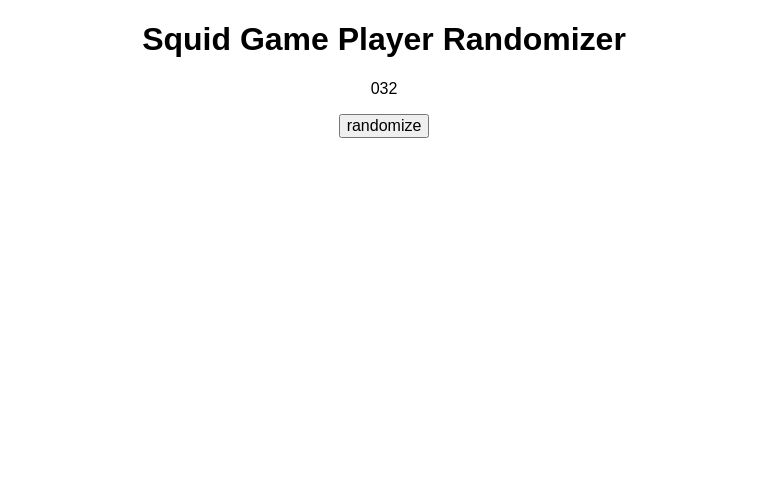 Squid Game Player Randomizer ― Perchance Generator