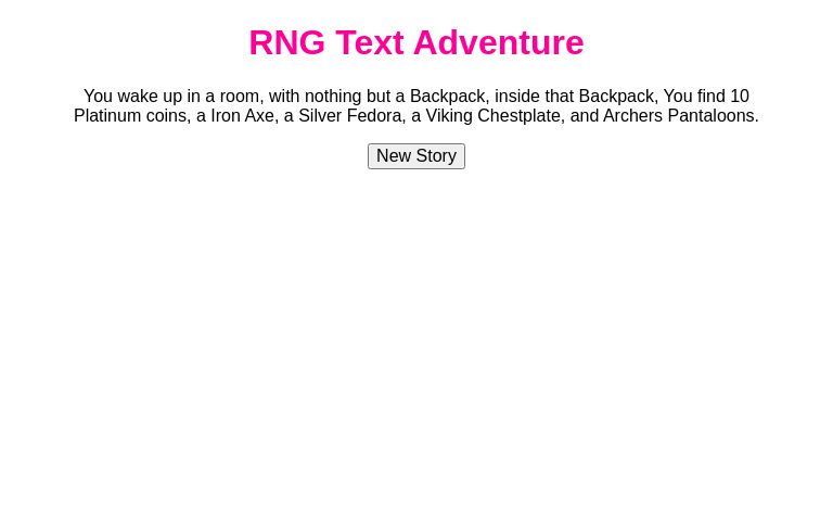 RNG Text Adventure ― Perchance Generator
