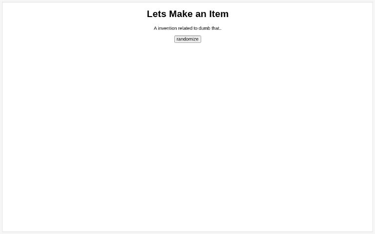 Lets Make an Item ― Perchance Generator