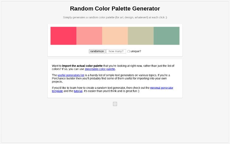 Random Color Palette Generator