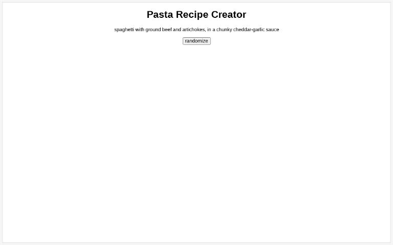 Pasta Recipe Creator ― Perchance Generator