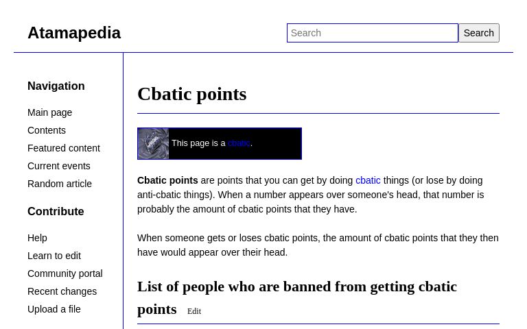 Cbatic points ― Perchance Generator