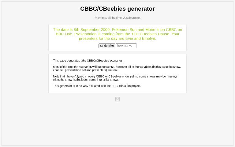 CBBC/CBeebies generator