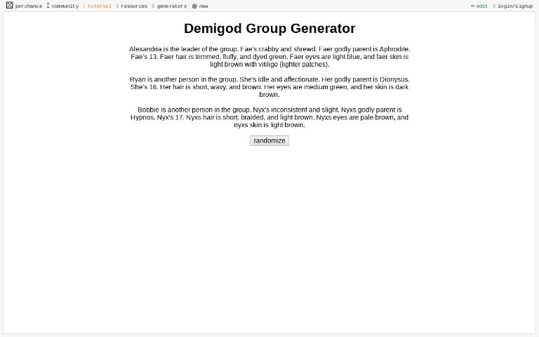 Demigod Group Generator