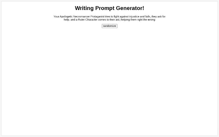 Writing Prompt Generator!
