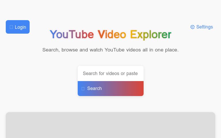 YouTube Video Explorer ― Perchance Generator