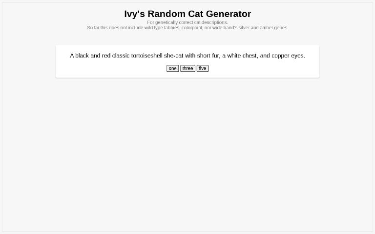Ivy's Random Cat Generator