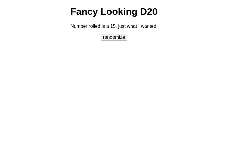 Fancy Looking D20 ― Perchance Generator