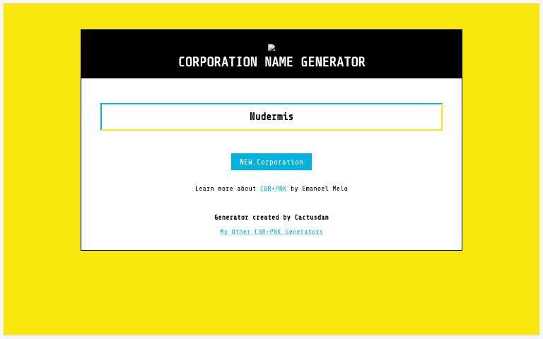 CORPORATION NAME GENERATOR
