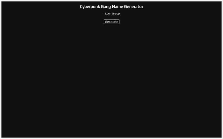 Cyberpunk Gang Name Generator