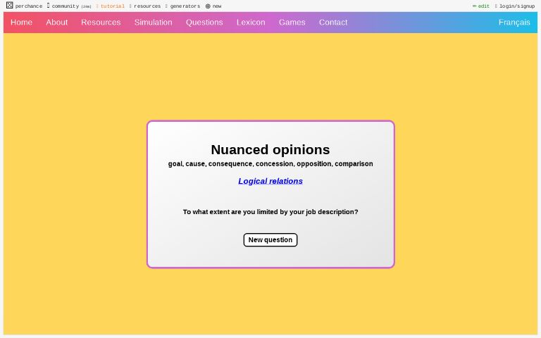 Nuanced opinions ― Perchance Generator